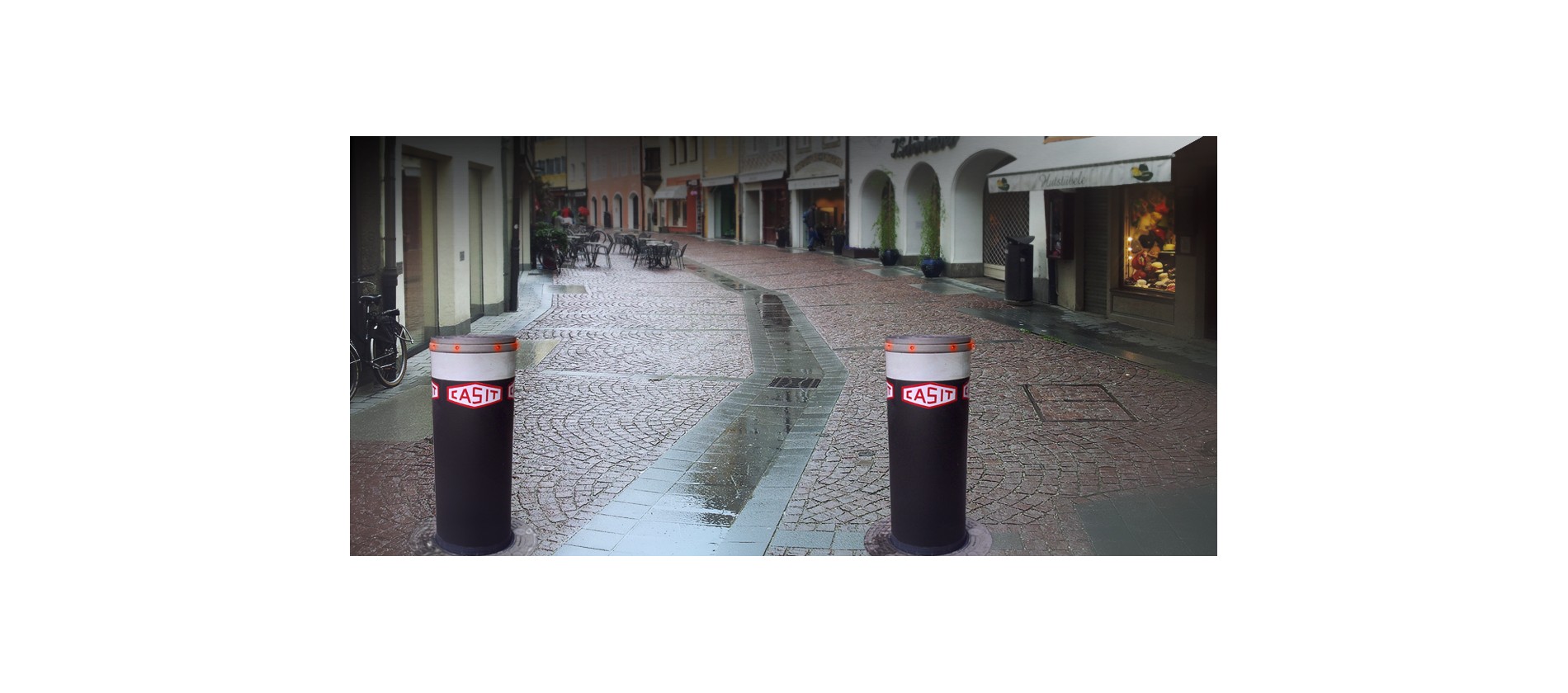 PILLAR-140 Retractable hydraulic bollard, 12 mm thick, hot galvanized