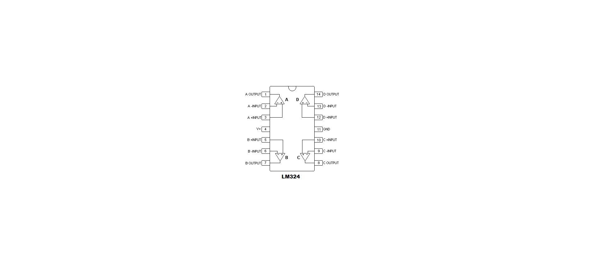 The LM324AN is a freestanding, high-gain, frequency-compensated op-amp
