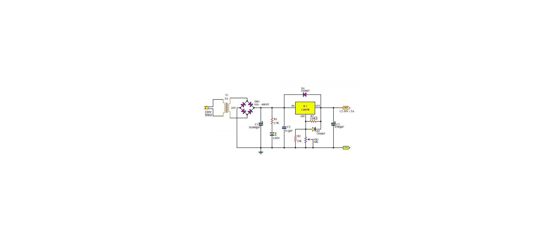 The LM338T / NOPB is a 3-terminal adjustable positive voltage regulator